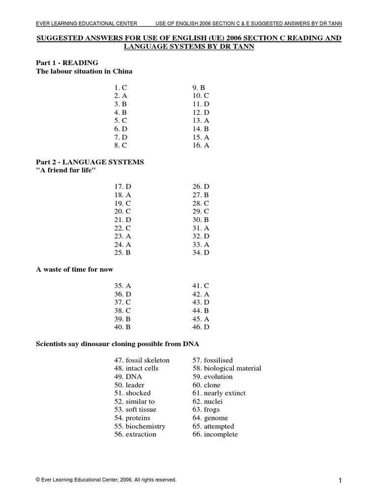 Ue Section C Marking Scheme 2006 Pdf Cloning