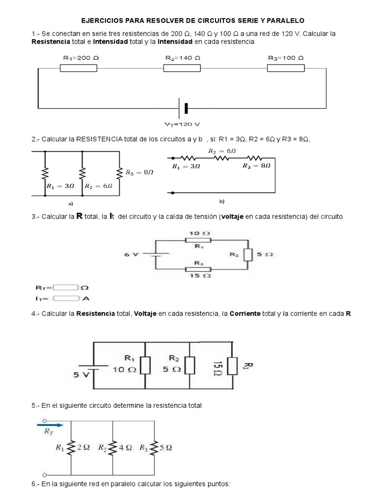 FICHA 2 - Ejercicios SERIE PARALELO | PDF