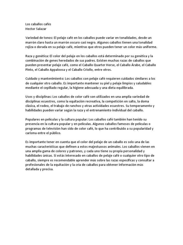 Los Caballos Cafés | PDF | Cocina, comidas y vino | Salud y bienestar