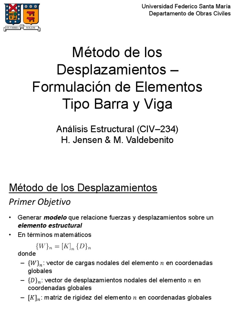 04 Metodo Desplazamientos Elementos | PDF | Rigidez | Viga (Estructura)