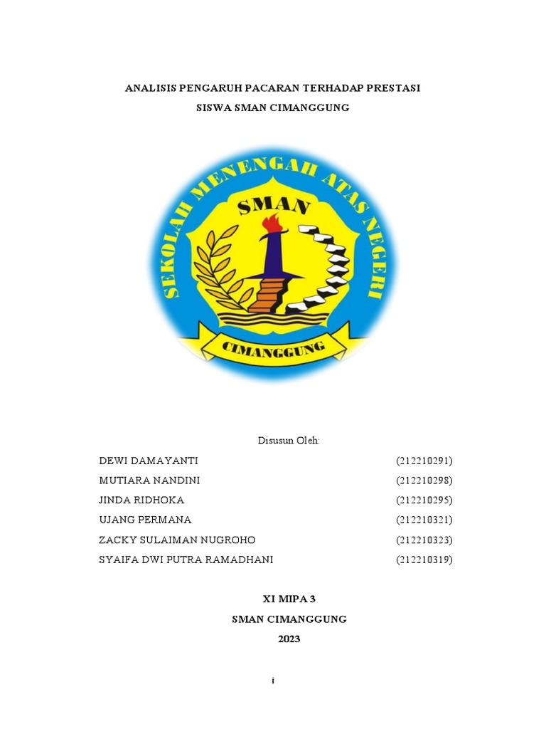 Analisis Pengaruh Pacaran Terhadap Prestasi Siswa Sman Cimanggung | PDF