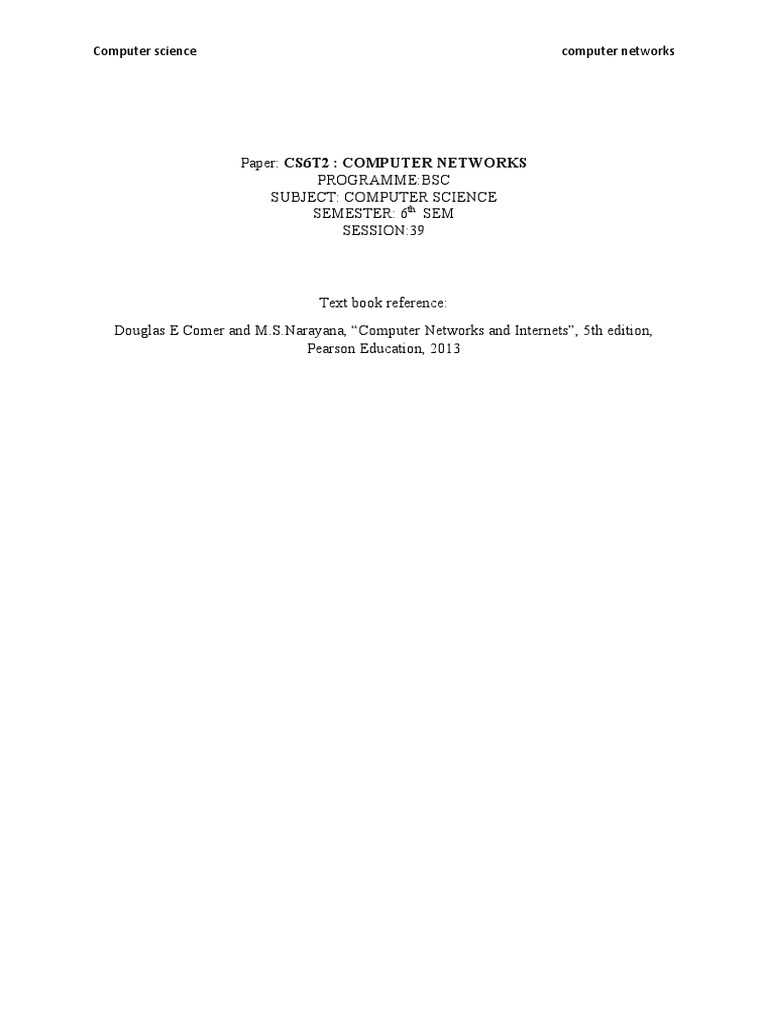 SM 39 | PDF | Computer Network | Networking Standards