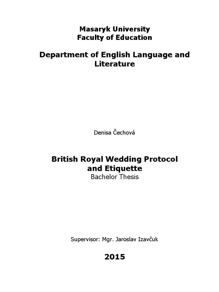 Royal Wedding Protocol and Etiquette - 30.3. | PDF | Etiquette ...