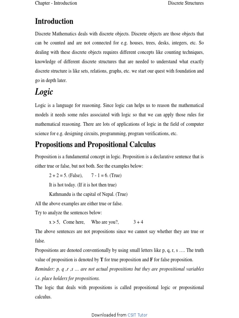 Discrete Structure Note | PDF | Set (Mathematics) | Discrete Mathematics