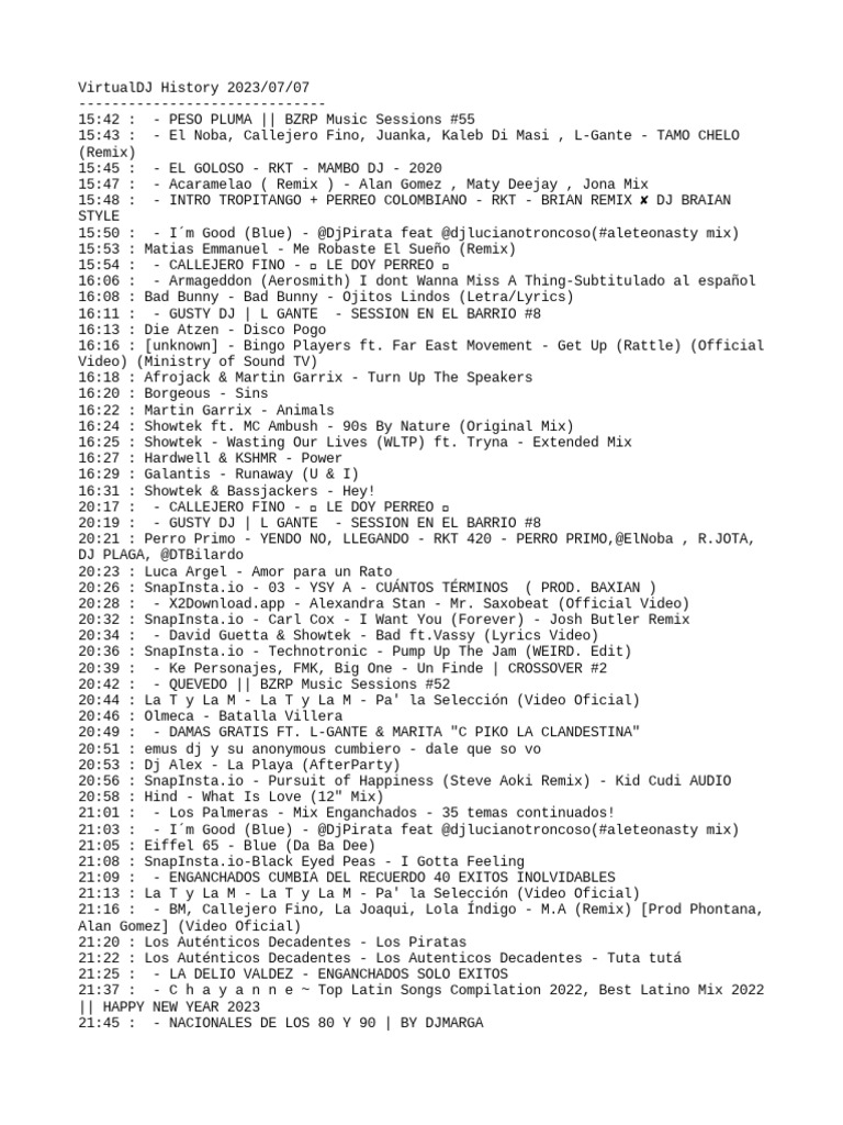 Tracklist | PDF | Músicos | Grupos musicales