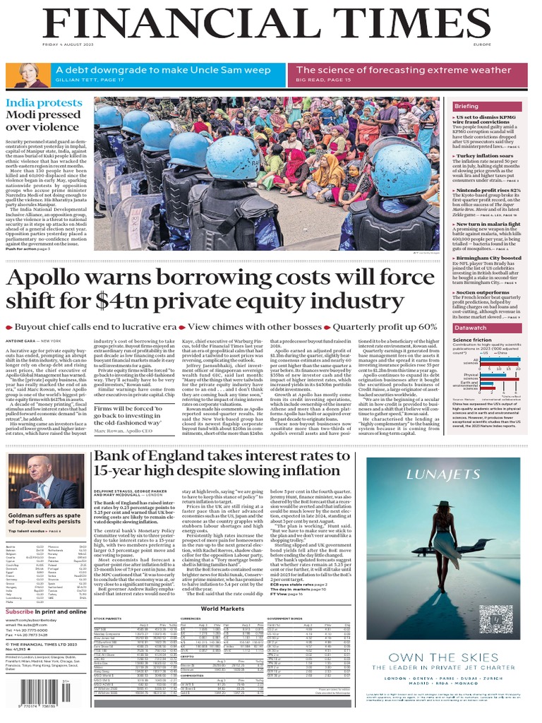 Financial Times (Europe Edition) No. 41,393 (04 Aug 2023) | PDF | Cost ...