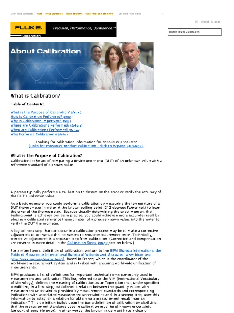 Learn About Calibration Basics - What Is Calibration - by Fluke | PDF ...