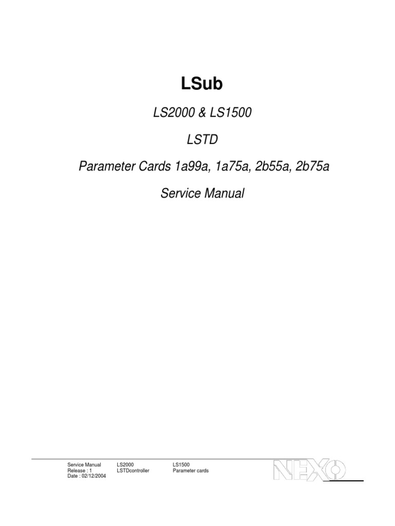 Nexo Lsub ls2000-ls1500 | PDF | Loudspeaker | Electronics