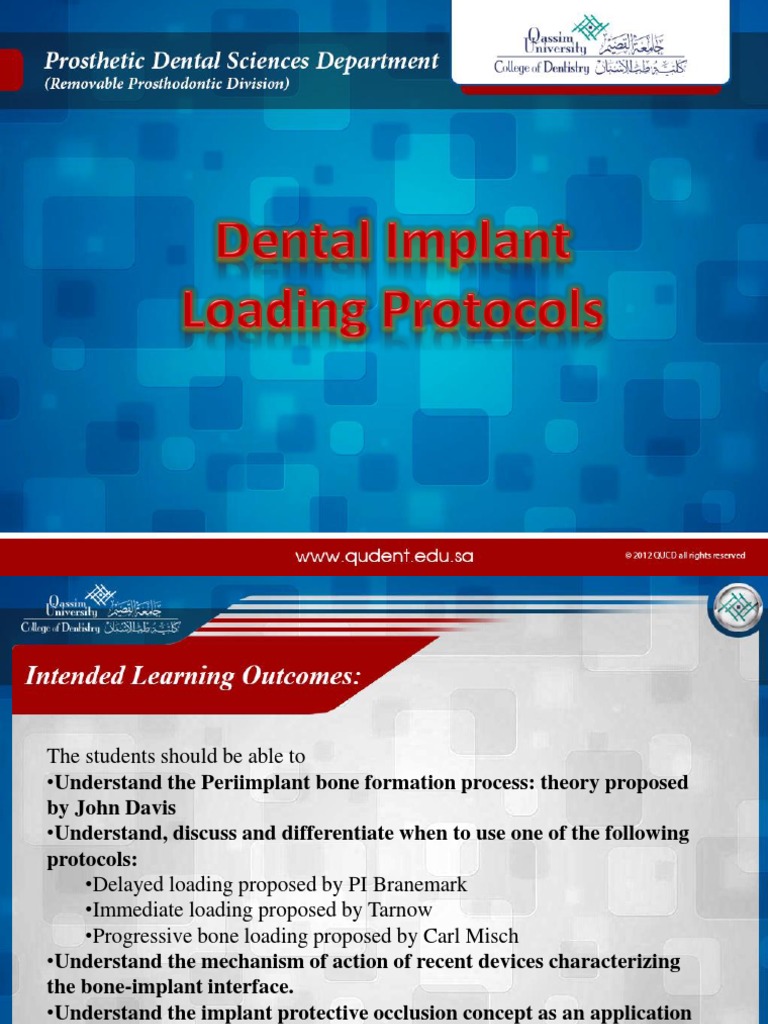Dental Implant Loading Protocol | PDF | Dental Implant | Osteoblast
