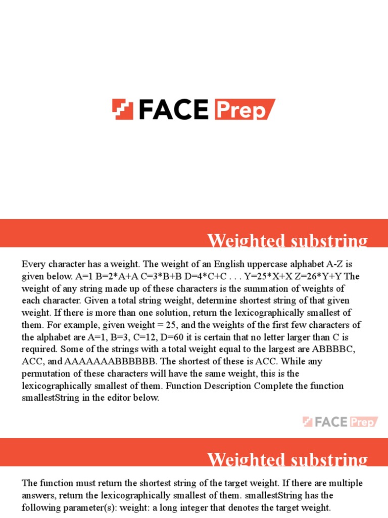 Weighted Substring | PDF