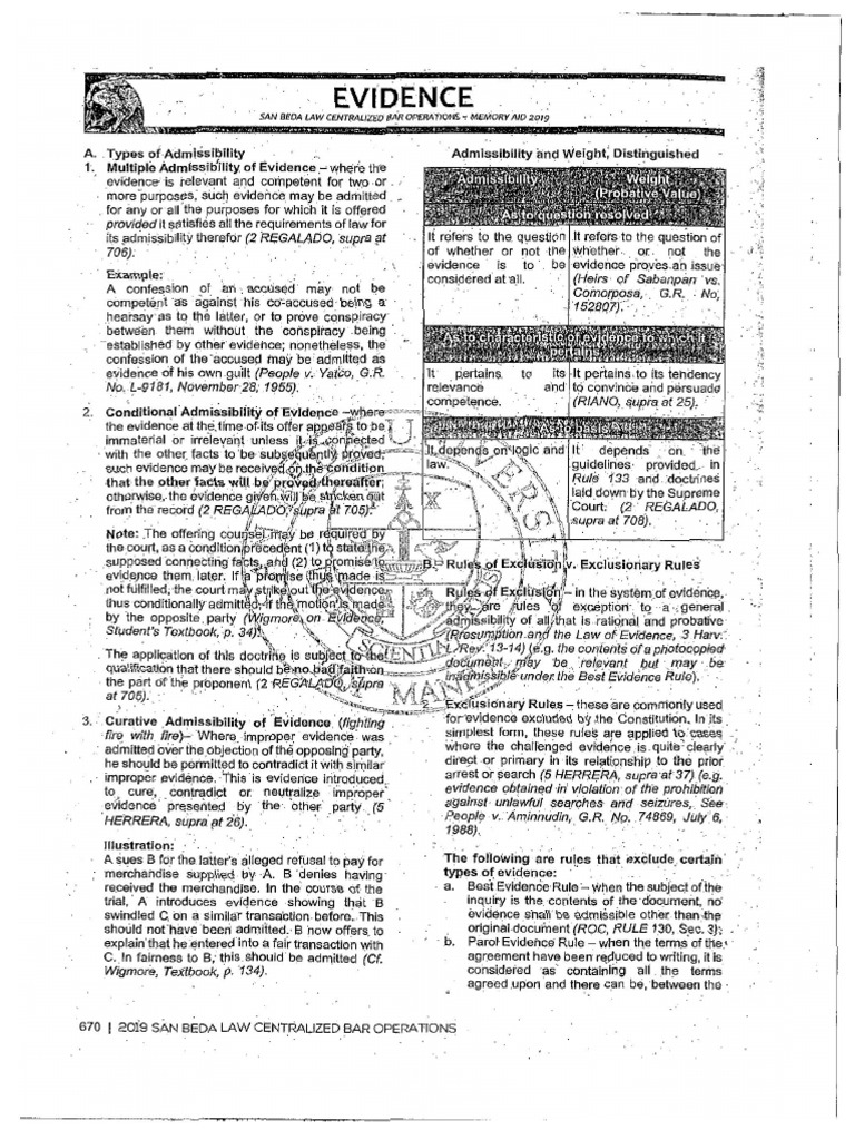 2019 BEDA MEMAID REMEDIAL LAW 698 | PDF | Evidence | Empiricism