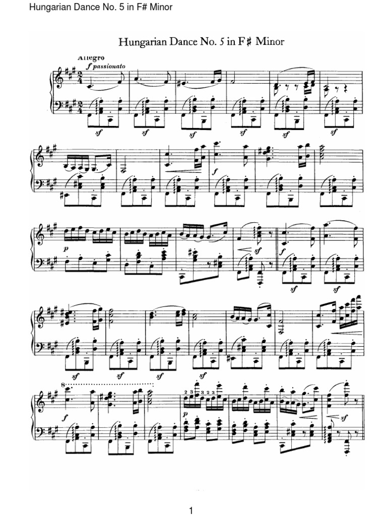 Danse hongroise n°5_brahms-pieces-piano-51 | PDF