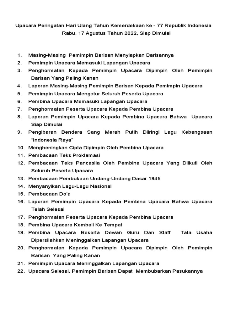 Susunan Acara Proklamasi Pdf