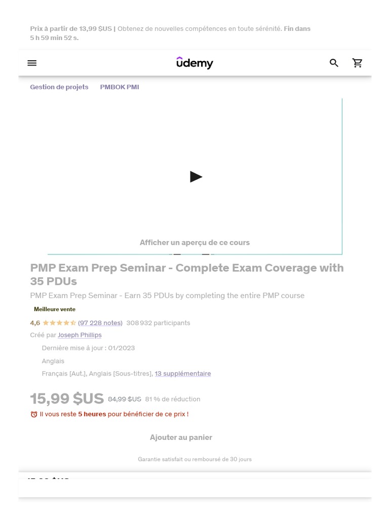 PMP Certification Exam Preparation (PMBOK + Practice Exams) - Udemy ...