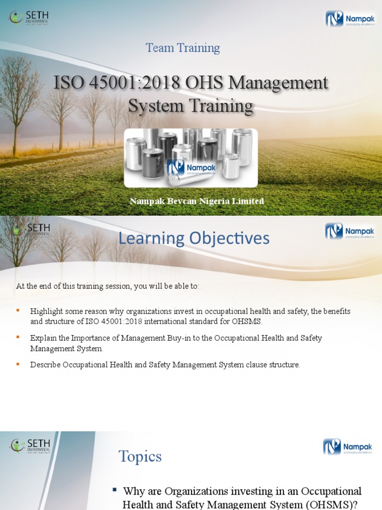 ISO 45001 Staff. Training Slide | PDF | Occupational Safety And Health ...