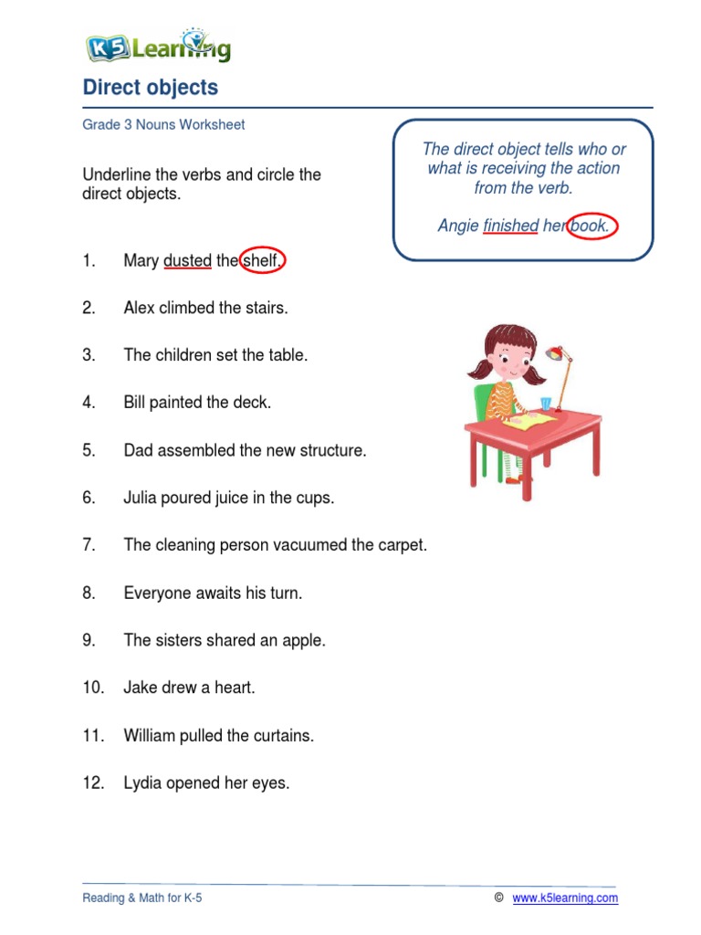 Grade 3 Direct Objects C | PDF | Wellness