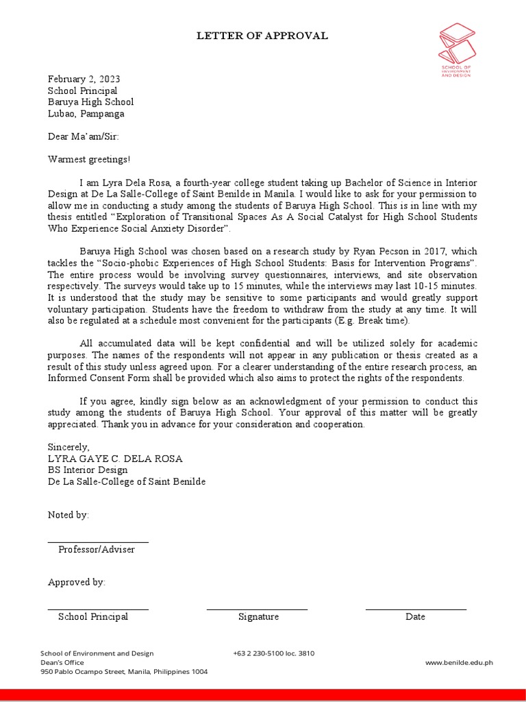 Approval Letters (Final) - Proposl | PDF | Social Anxiety Disorder ...