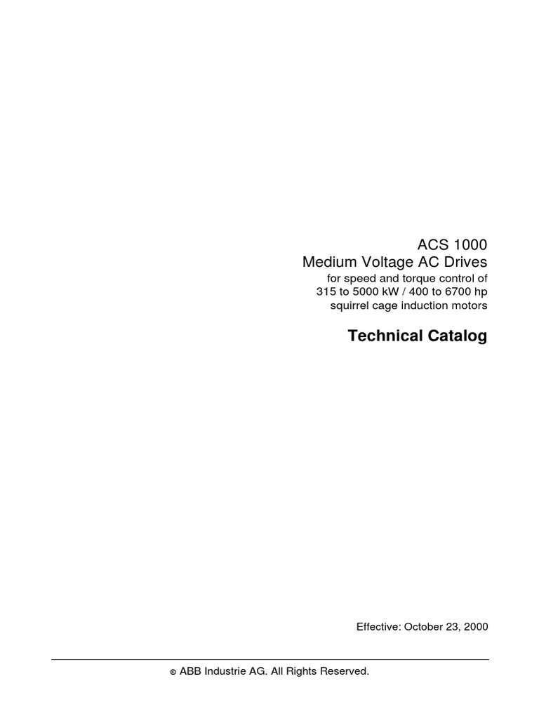 ACS1000 Technical Catalog | PDF | Power Inverter | Rectifier