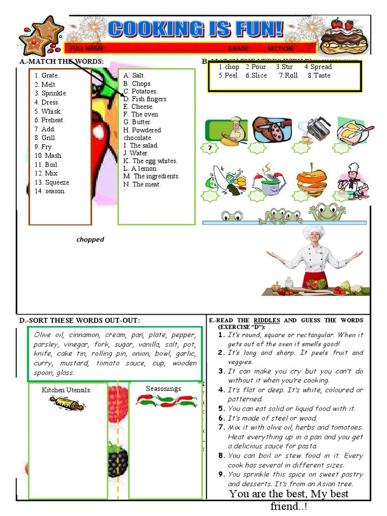 E.-Cooking Verbs Is Fun. | PDF | Cooking | Sauce