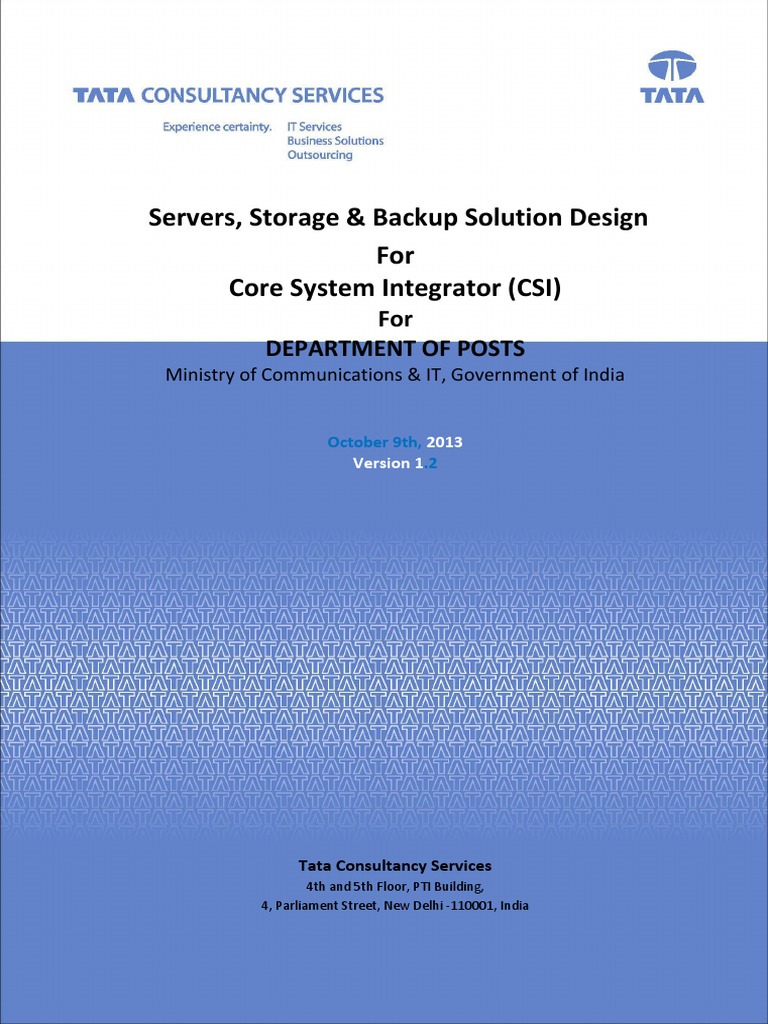 DOP CSI Servers Storage Backup Solution Design V 1.2 | PDF | Backup ... DOP CSI Servers Storage Backup Solution Design V 1.2 | PDF | Backup ...
