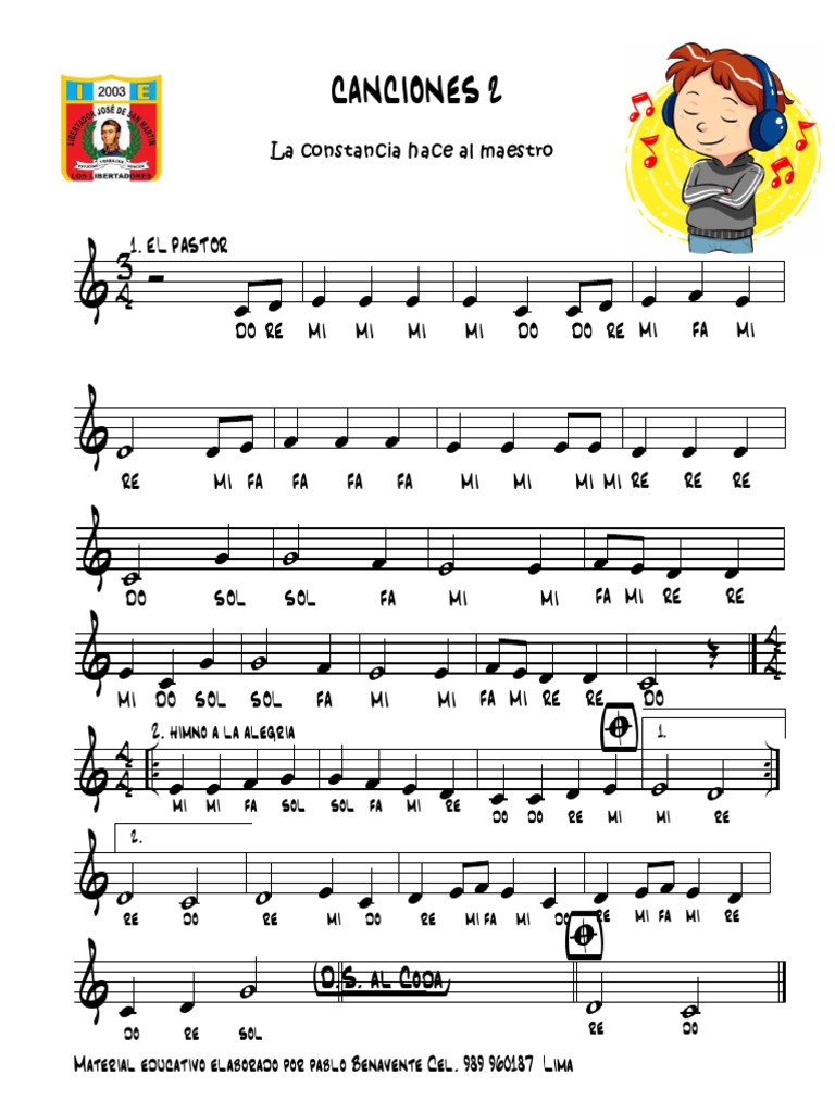 Canciones DO, RE, MI, FA | PDF