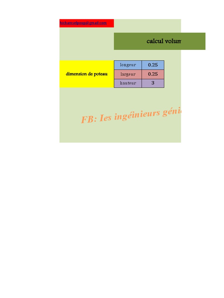 Calcul du volume de béton et mortier | PDF | Mortier (matériau ...