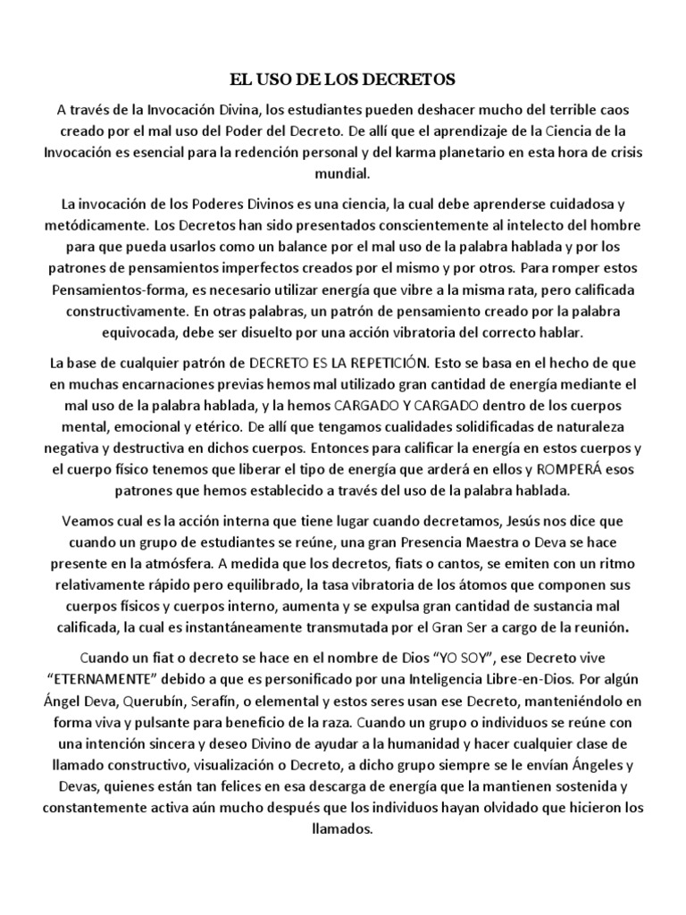 El Uso de Los Decretos | PDF | Dios | Amor