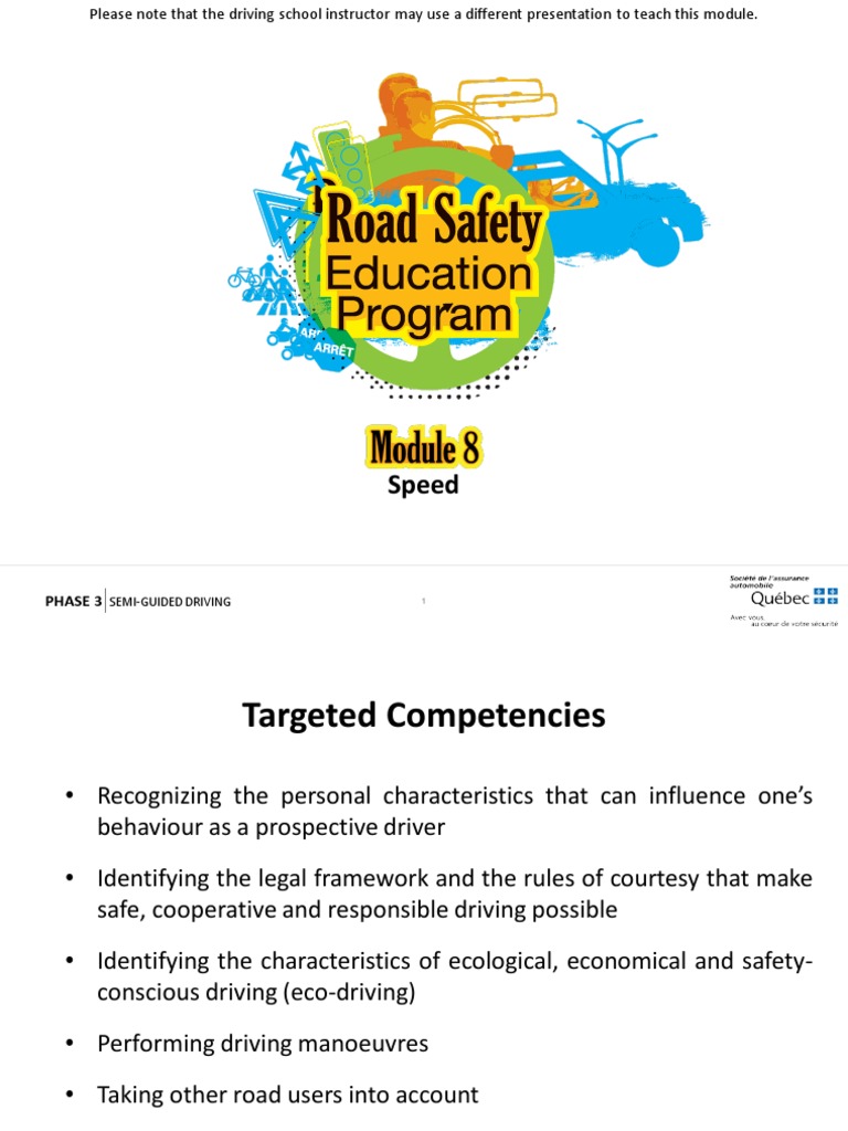 Module 8 Speed | PDF | Traffic Collision | Speed Limit