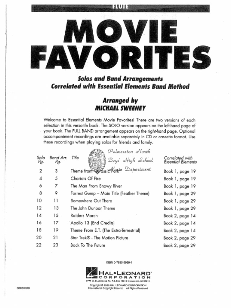 Movie Favorites For Flute | PDF