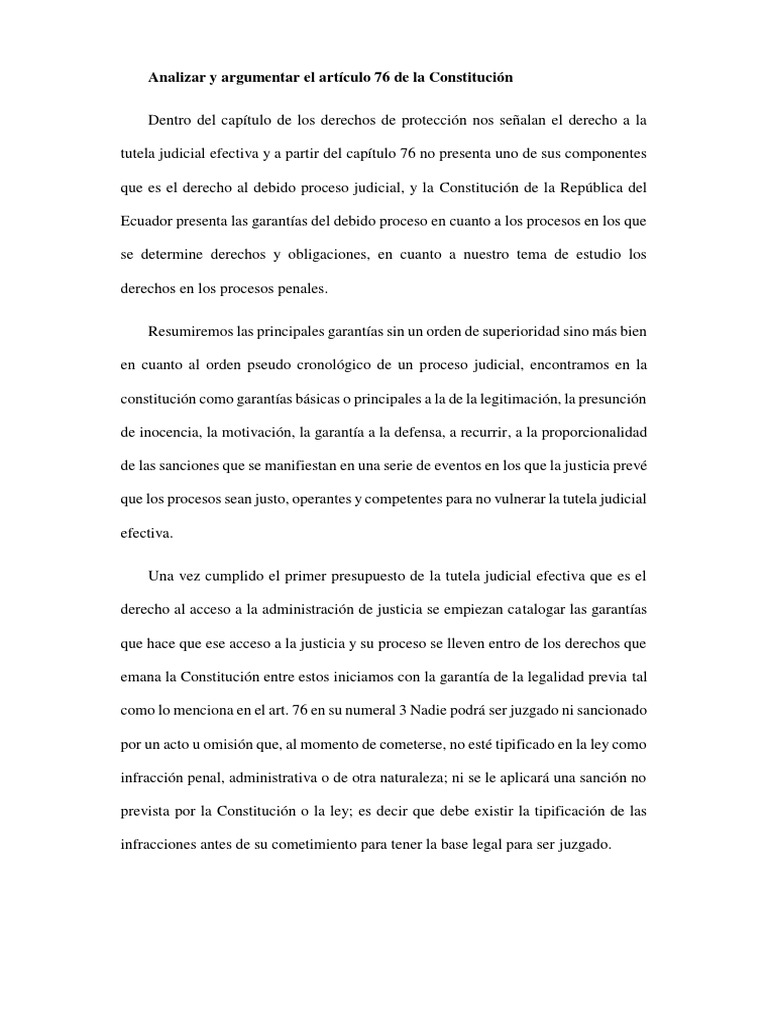 Artículo 76 de La Constitución | PDF | Debido al proceso | Judicaturas
