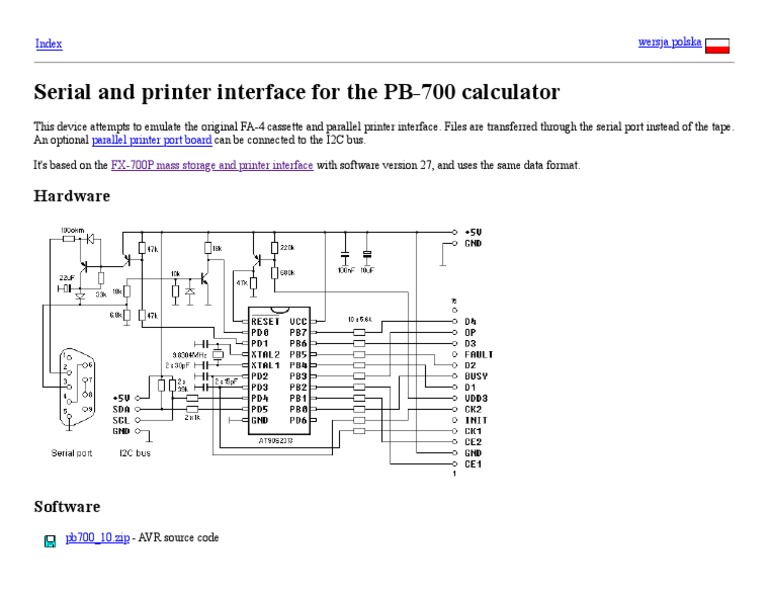Serial and Printer Interface For The PB-700 | PDF