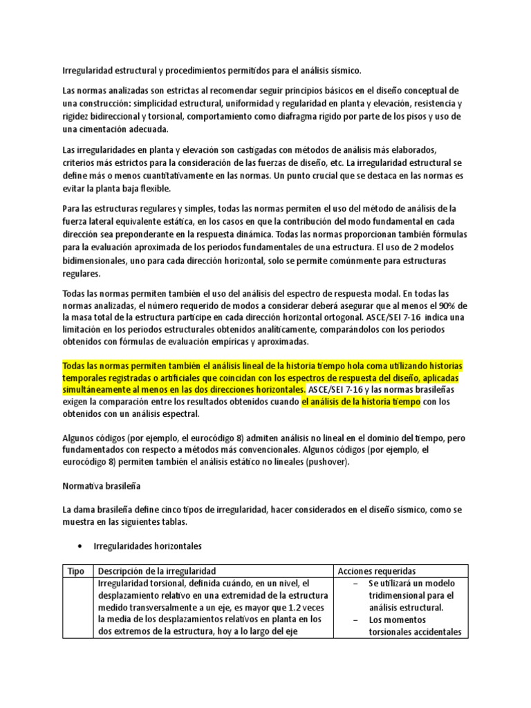 Análisis Sísmico y Irregularidades Estructurales | PDF | Rigidez | Viga ...