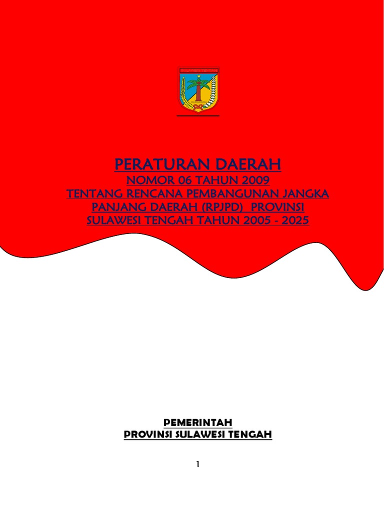 Dokumen RPJPD Sulteng 2005-2025 - Com | PDF