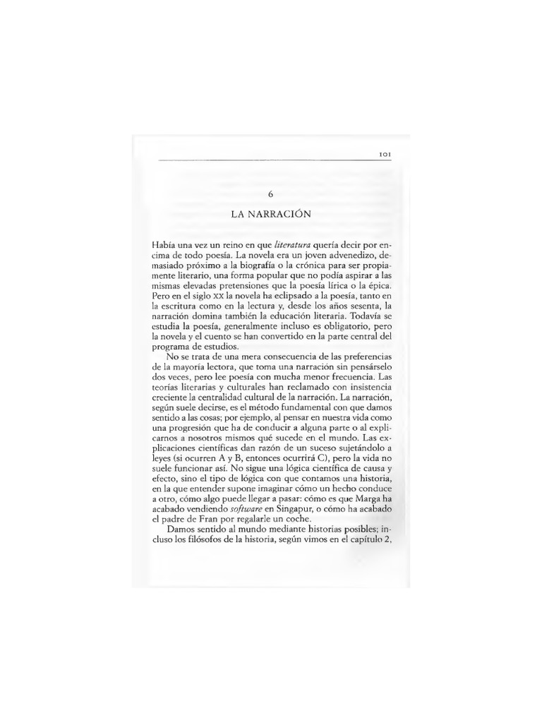 Texto Teórico La Narración (Jonathan Culler) | PDF | Narración | Trama ...