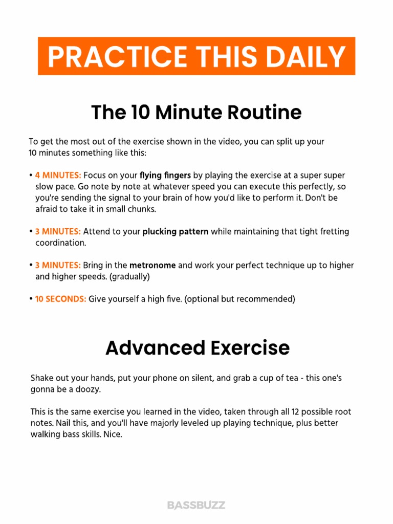 Daily Bass Practice Routine Guide | PDF