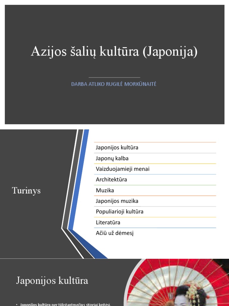 Azijos Šalių Kultūra (Japonija) | PDF