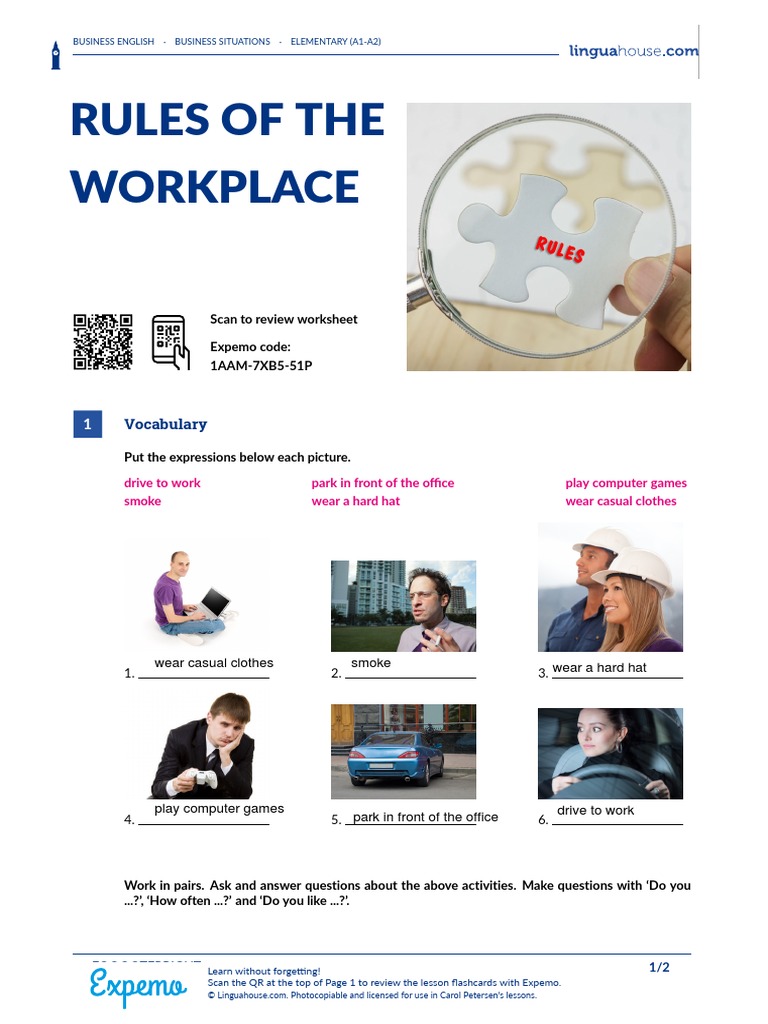 Rules of The Workplace British English Student | PDF