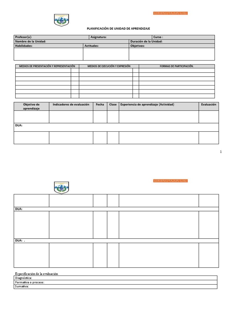 Formato DUA para Planificación Educativa | PDF