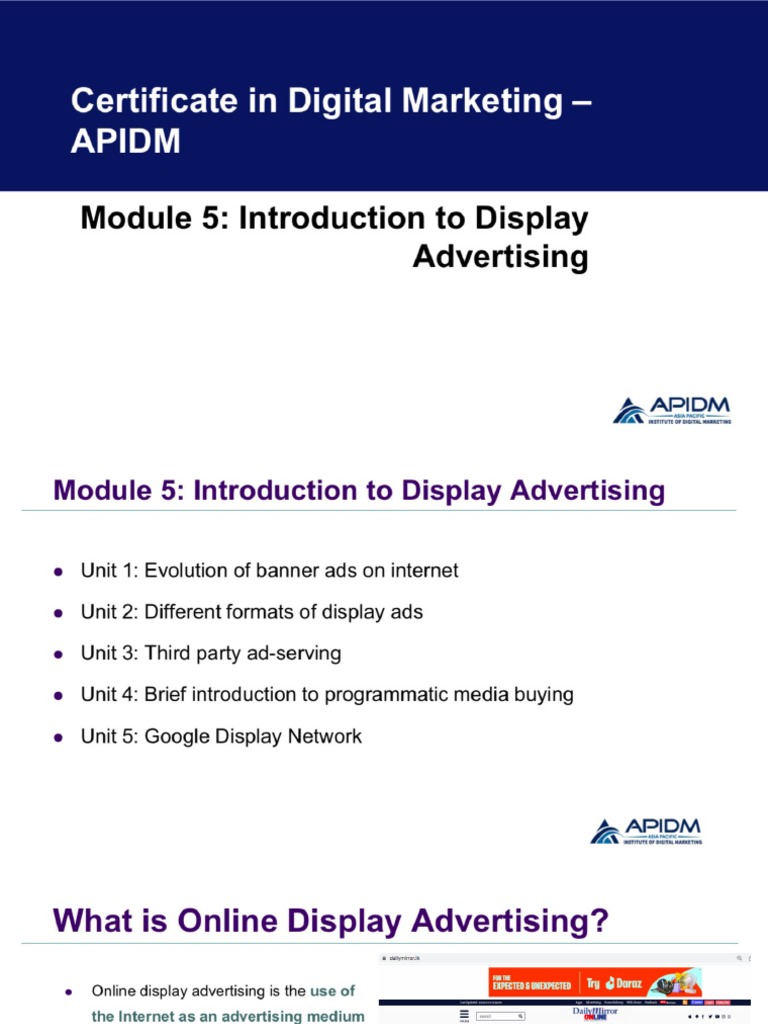 Module 5 Introduction To Display Advertising | PDF | Advertising | Web 2.0 Module 5 Introduction To Display Advertising | PDF | Advertising | Web 2.0