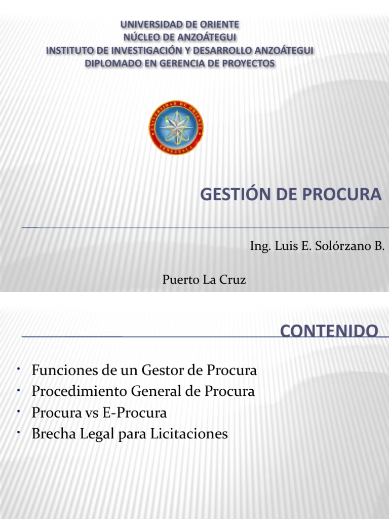 Gestión de Procura (Diplomado de Gerencia) | PDF | Negocios económicos ...