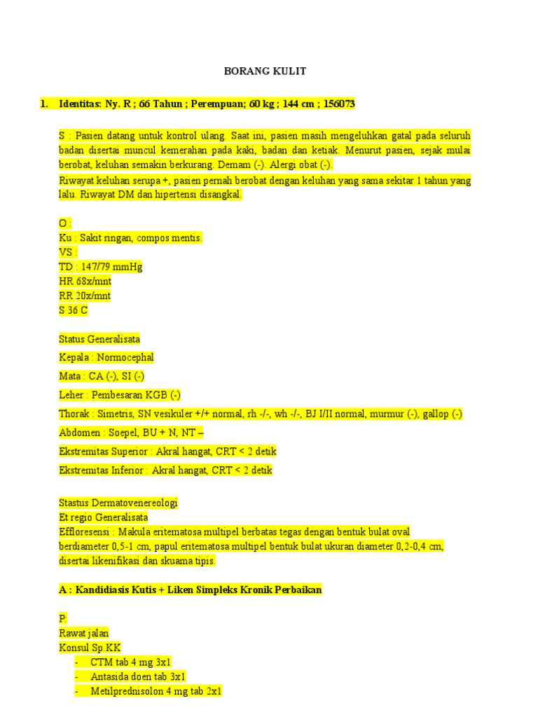 Borang Rs Kulit Sari - 080753 | PDF