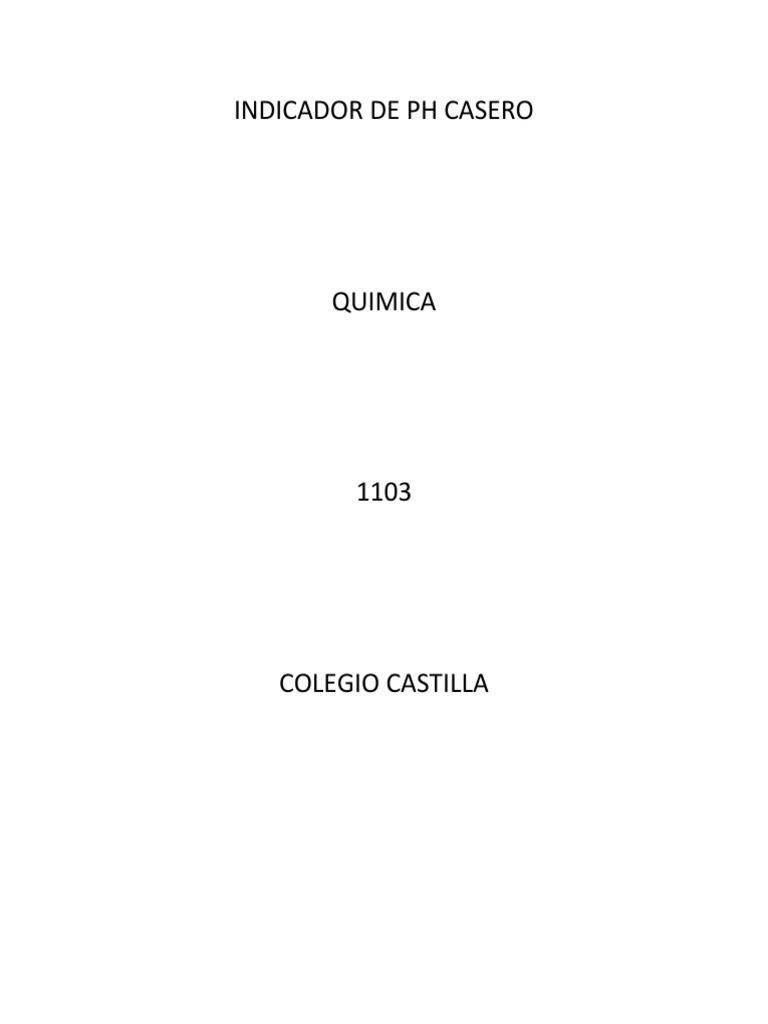 Cómo Hacer un Indicador de pH Casero | PDF | Cocina, comidas y vino ...