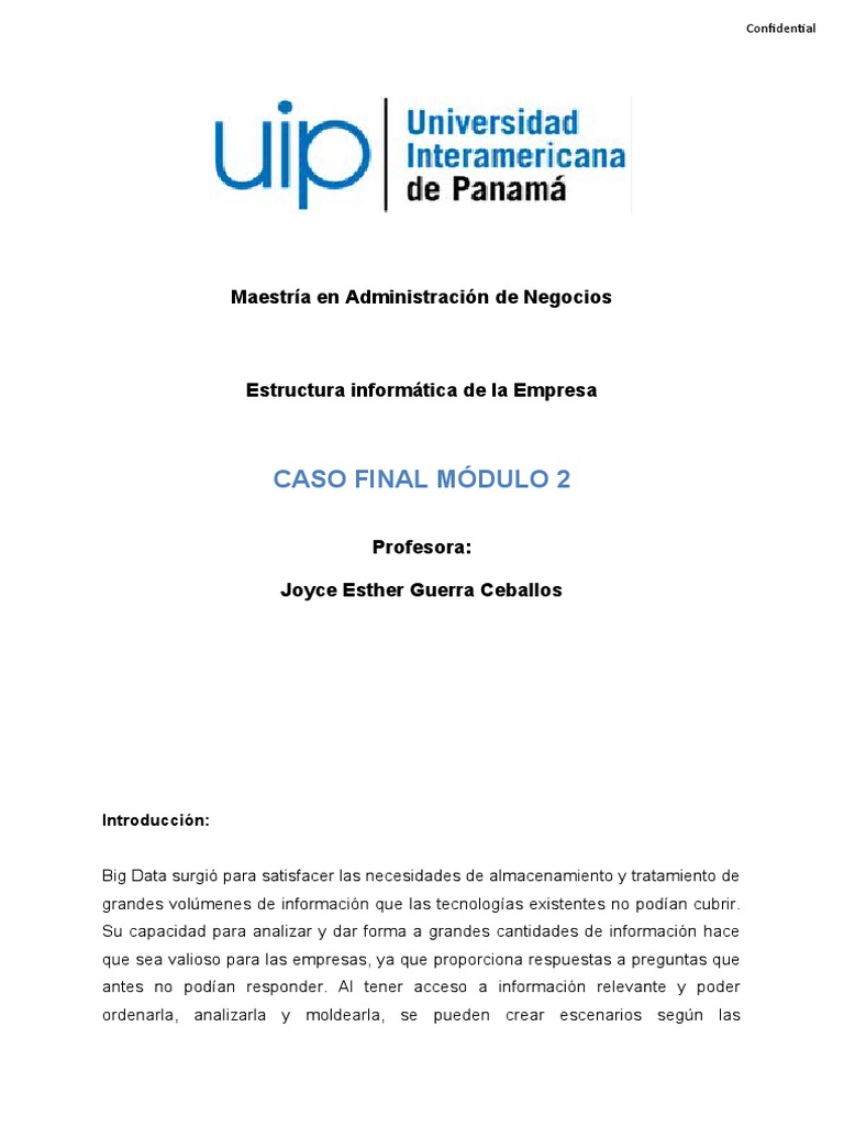 Caso Final Módulo 2 | PDF | Big Data | Business