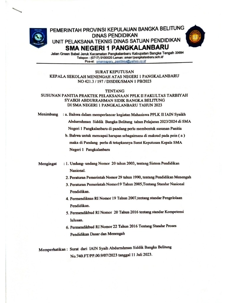 SK Panitia PPLK Ii 2023 | PDF