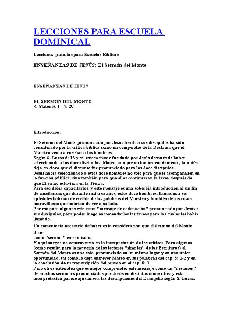 LECCIONES PARA ESCUELA DOMINICAl 1 | PDF | Jesús | Amor