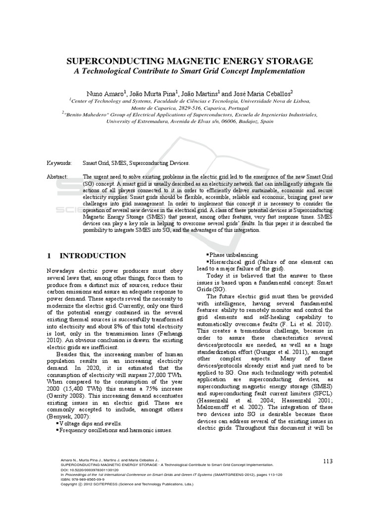 Superconducting Magnetic Energy Storage | PDF
