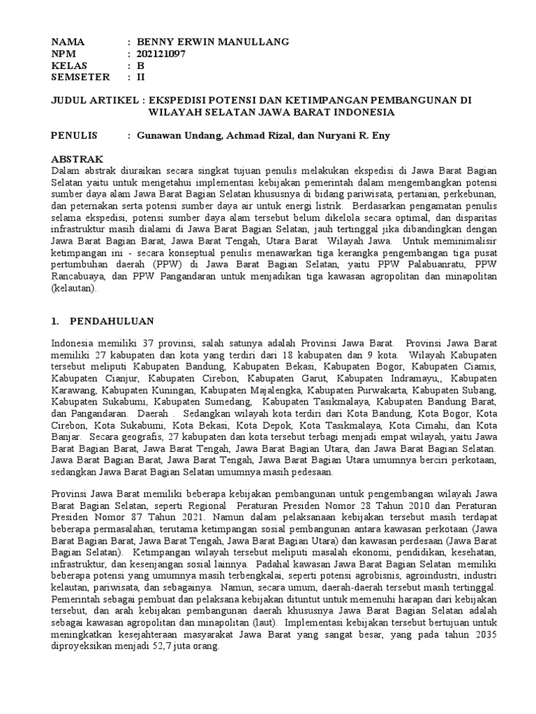 Resume Benny Erwin Manullang - 202121097 - Kelas B - Semester II | PDF ...