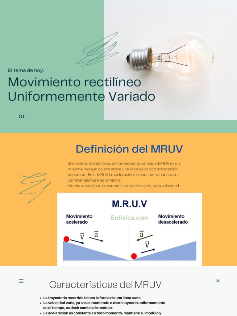 Movimiento Rectilíneo Uniformemente Variado | PDF