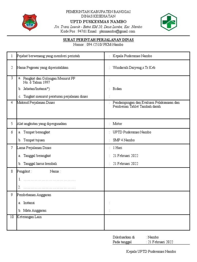 SPPD TTD Sekolah Ka Winda | PDF