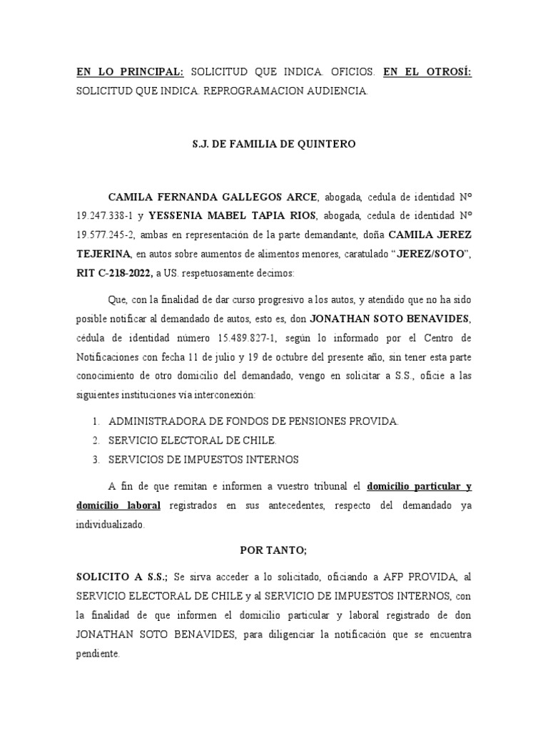 Solicita Oficios y Reprogramacion | PDF